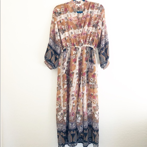 Umgee | Dresses | Umgee Bohemian Print Sheer Maxi Duster Size Small ...